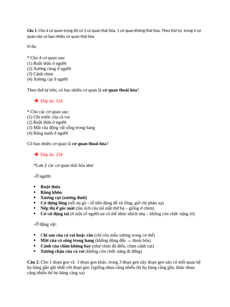 trl ngắn sinh GK 2 | PDF