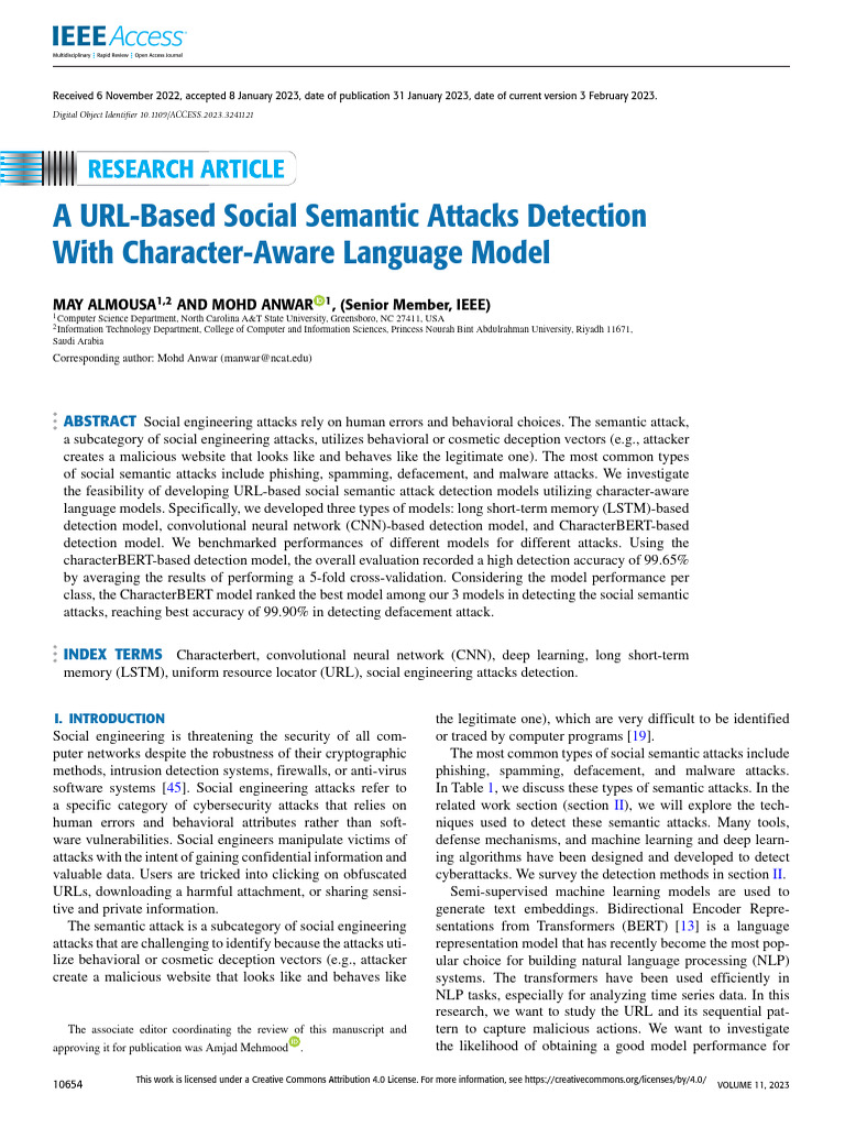 A URL-Based Social Semantic Attacks Detection With Character-Aware Language Model | PDF | Deep ...