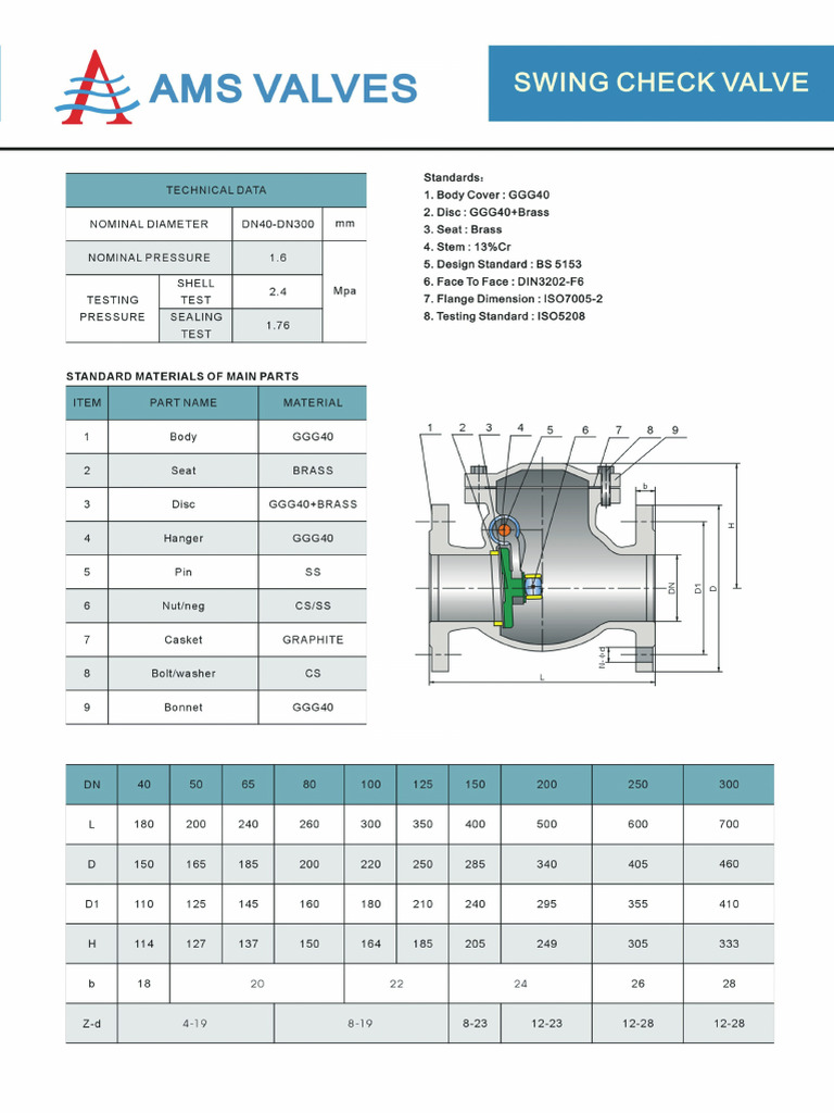 DI Check Valve PN16 | PDF