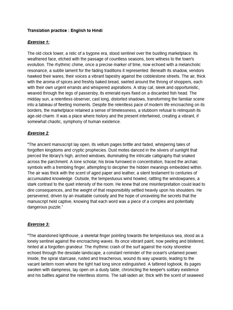 Translation Practice | PDF