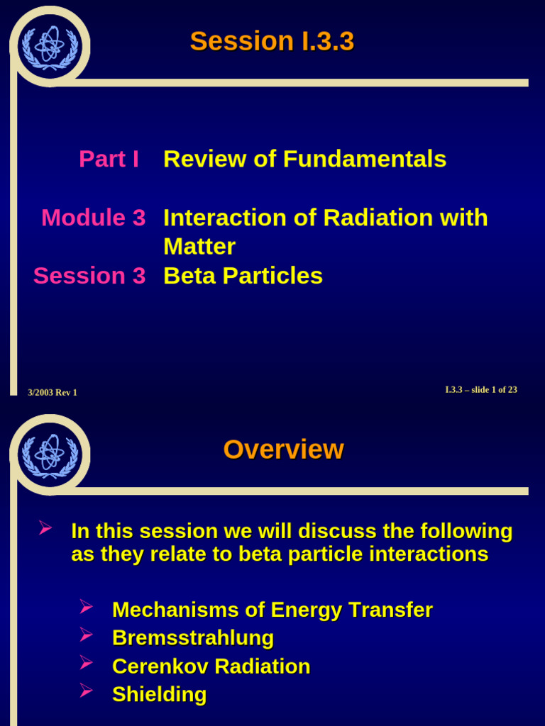 Session 303 Beta Particles | PDF | Electron | Ionizing Radiation