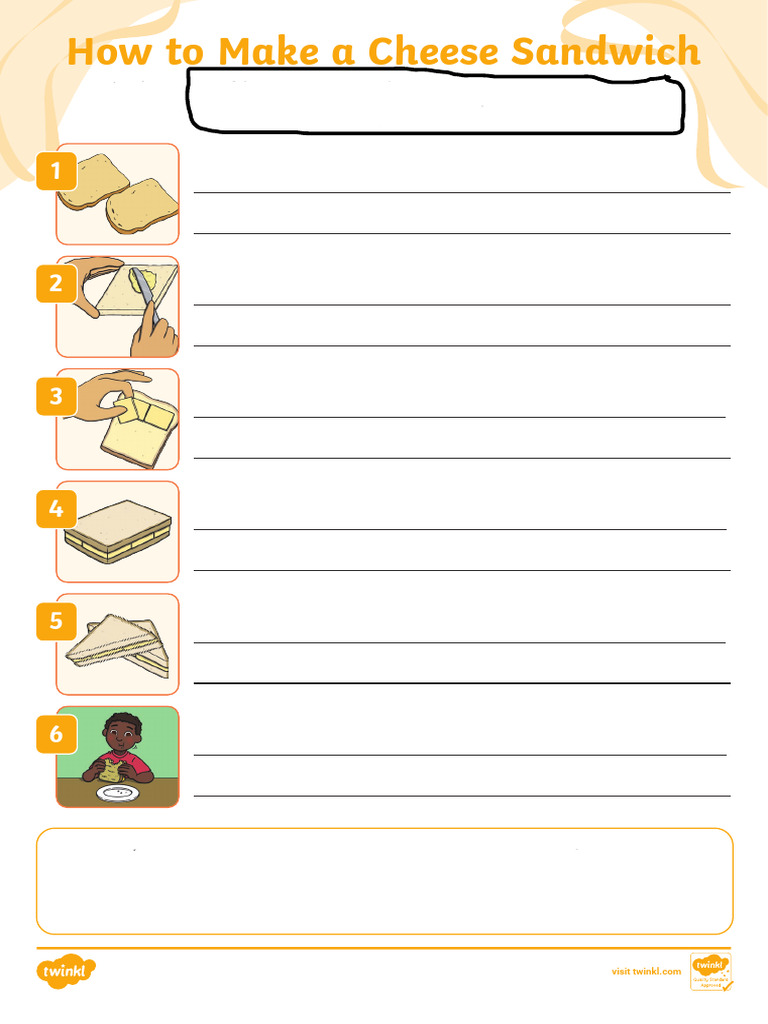 P1. Option 2. How To Make A Cheese Sandwich Writing Frame - Ver - 1 | PDF