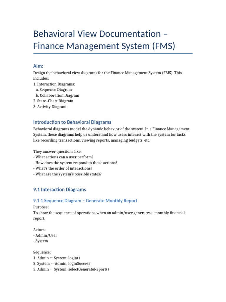 FMS_Behavioral_Documentation | PDF | System | Databases