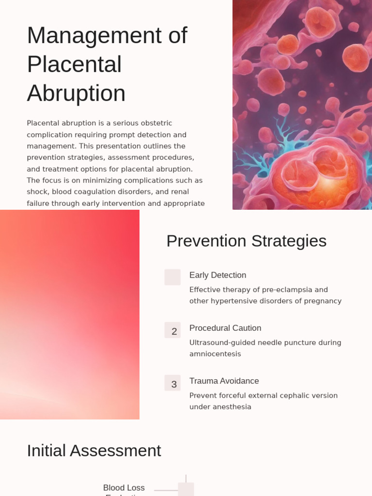 Management of Placental Abruption | PDF | Childbirth | Diseases And Disorders