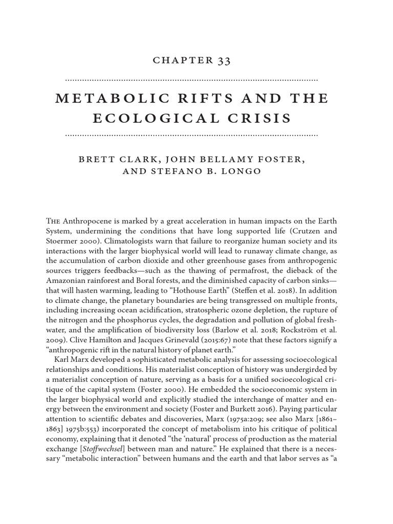 Marx's Metabolic Rift and Ecology | PDF | Nature | Earth Sciences