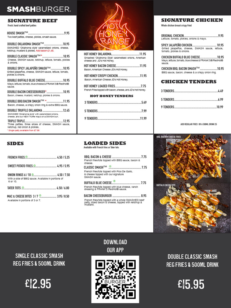 Smash Menu Redesign 2024 FINAL Master 1 | PDF | French Fries | Hamburgers