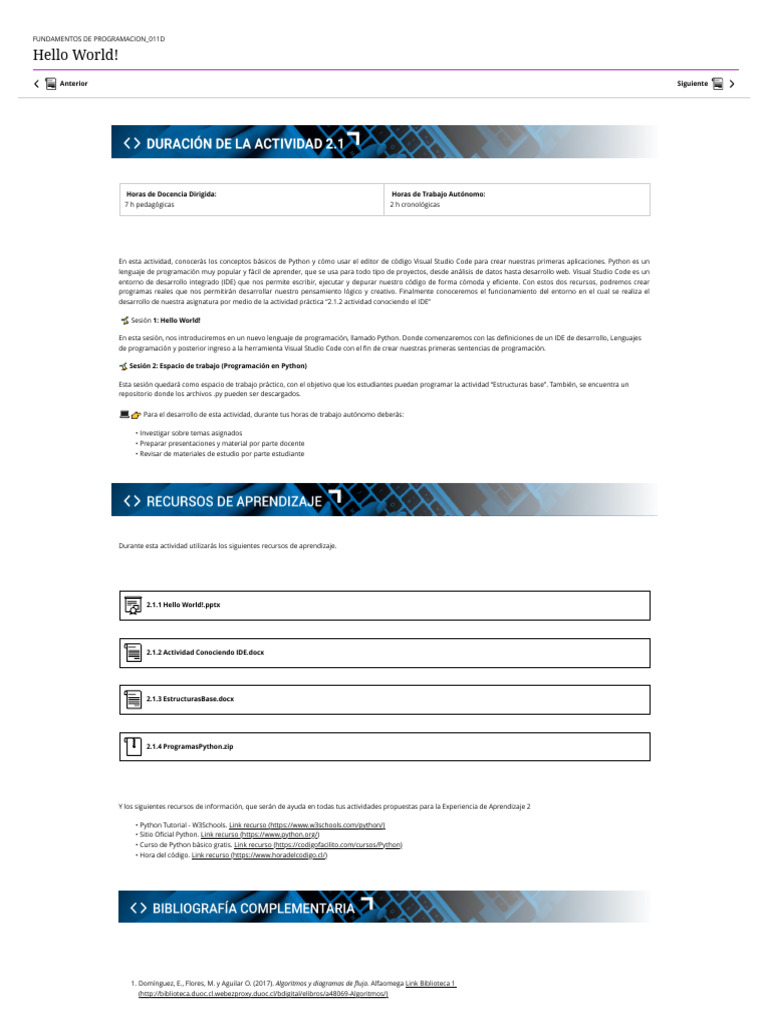 Hello World! | PDF | Entorno de desarrollo integrado | Programación de ...