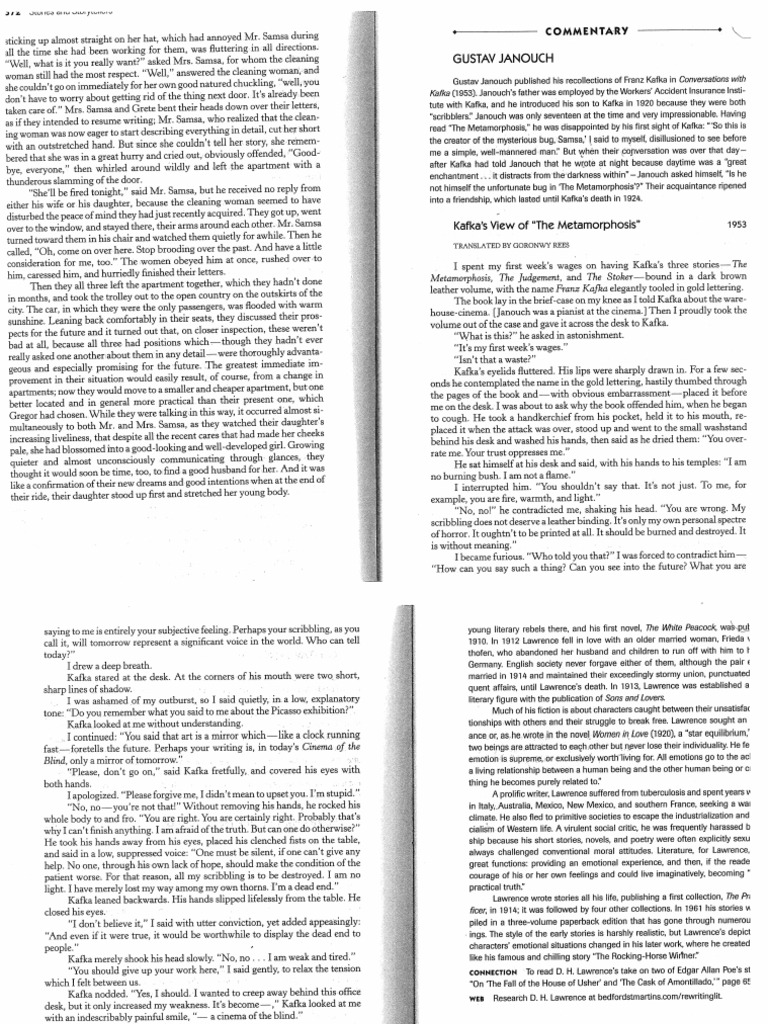 Kafka's View of The Metamorphosis | PDF
