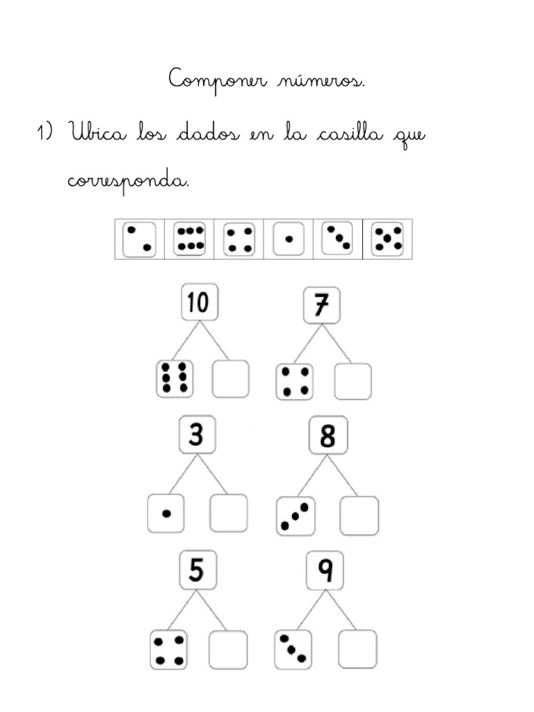 ficha de matemática componer números | PDF