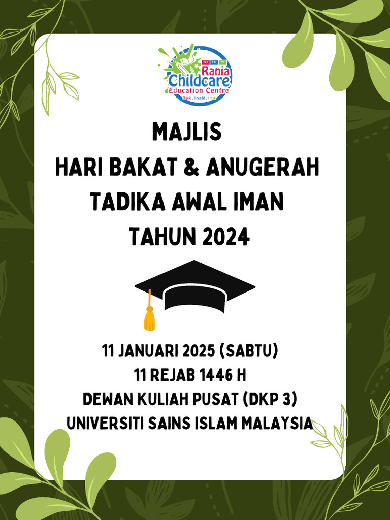 ATURCARA MAJLIS HARI BAKAT & ANUGERAH TADIKA AWAL IMAN 2024-1 | PDF