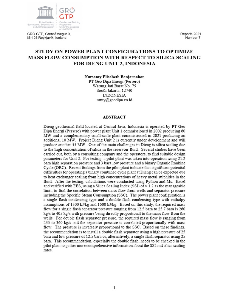 Pengelolaan Silica Scaling For Dieng | PDF | Silicon Dioxide | Solubility