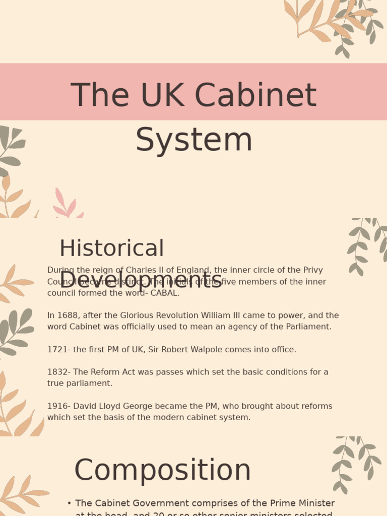 UK Cabinet System Overview | PDF | Cabinet (Government) | Government ...