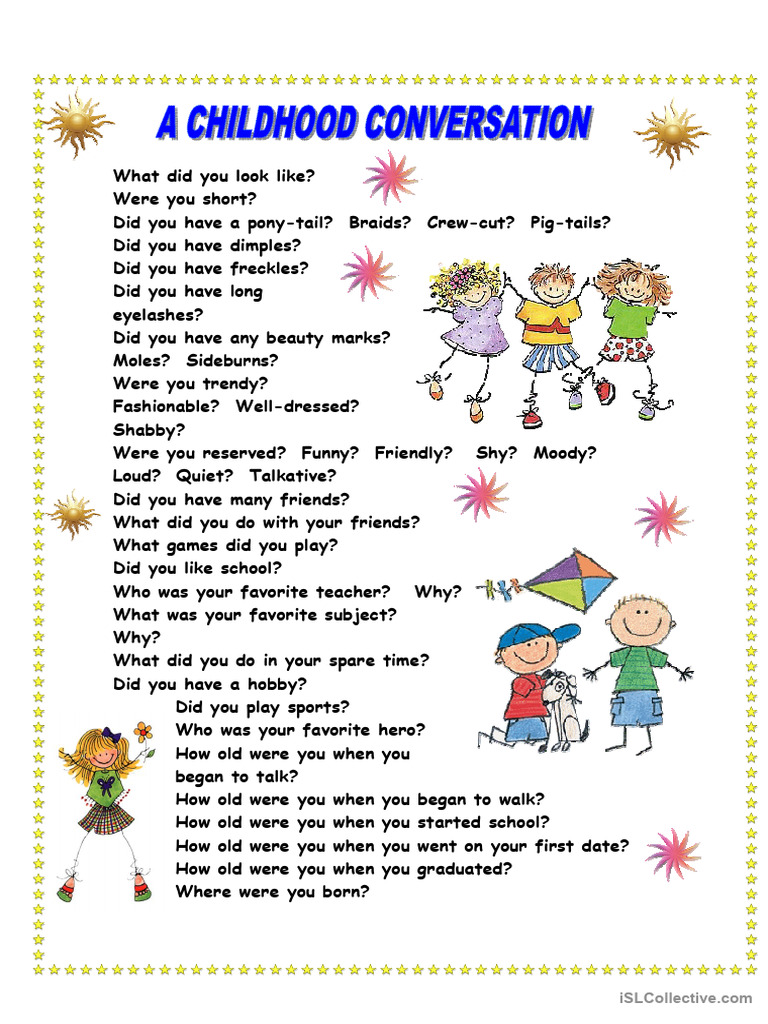 Childhood Conversation Simple Past | PDF