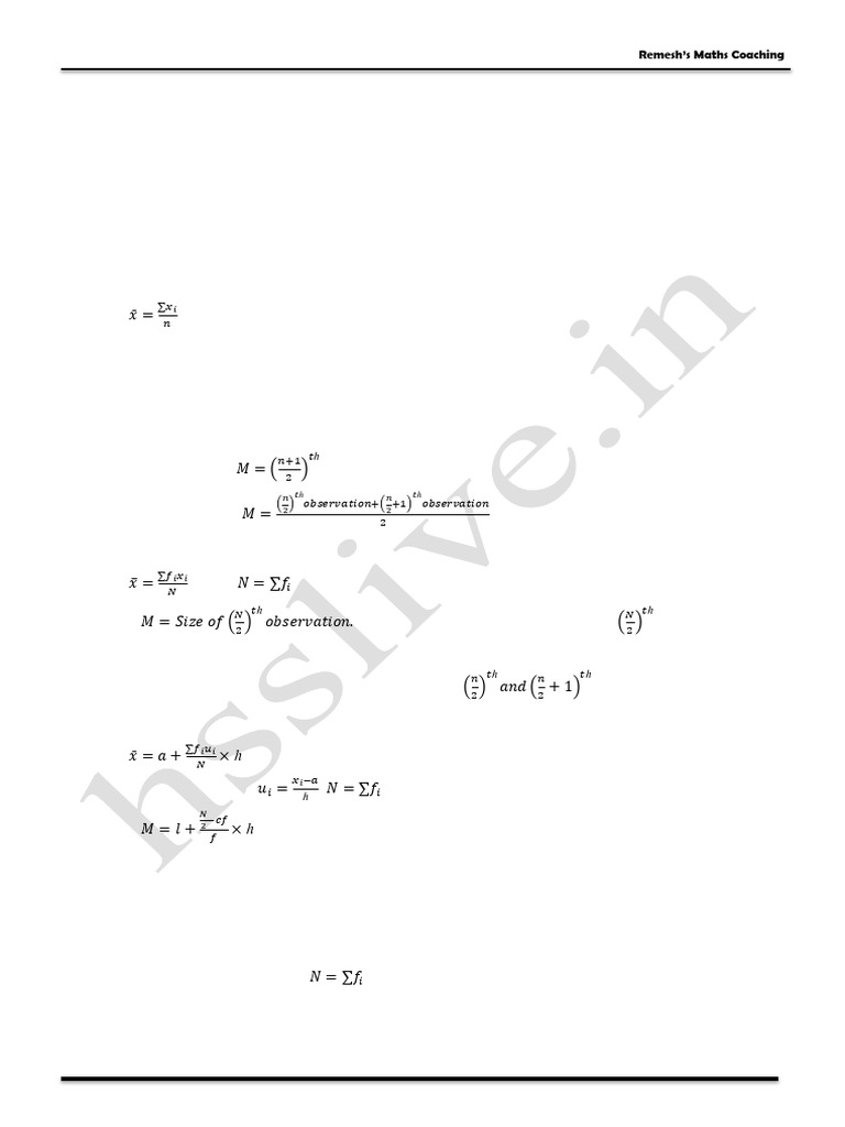 Hsslive_xi_maths_CH15 STATISTICS | PDF | Median | Statistical Dispersion