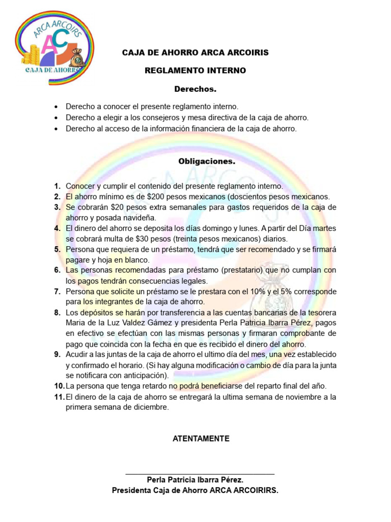 Ejemplo REGLAMENTO | PDF