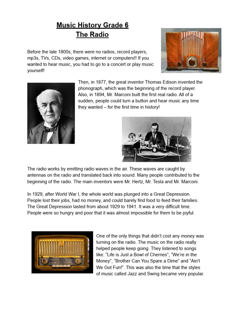 Grade6MusicHistoryTheRadio 1 | PDF | The Beatles | British Rock Songs