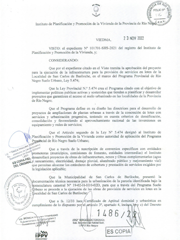 CONVENIO CON IPPV SUELO URBANO - Resol y Conv | PDF