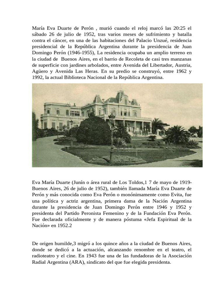 Vida y legado de Eva Perón en Argentina | PDF | Gobierno | Argentina