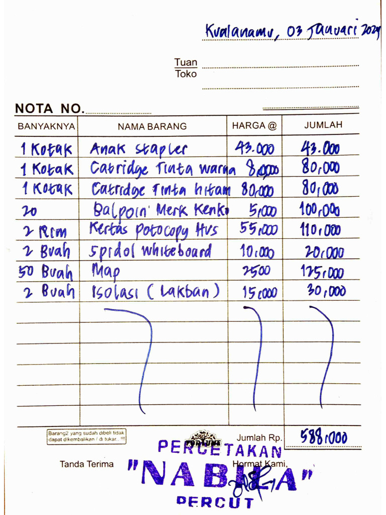 Scan Nota PJB Jan-Des 2024 Kualanamu | PDF