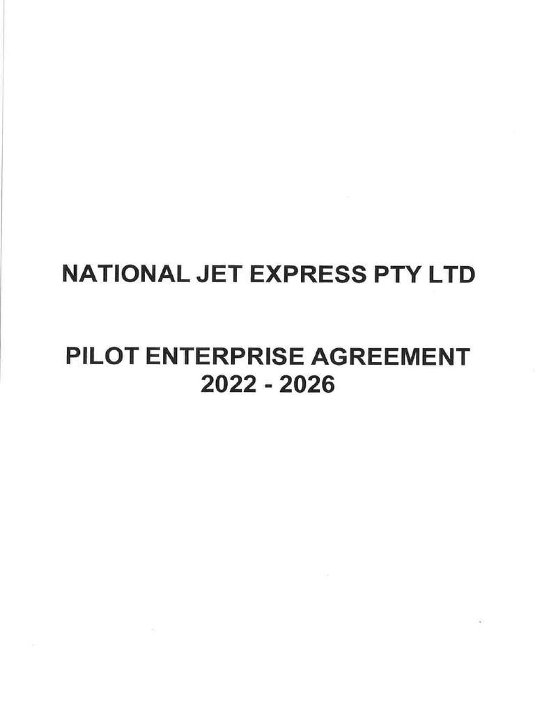 National Jet Express Pty LTD Pilot Enterprise Agreement | PDF