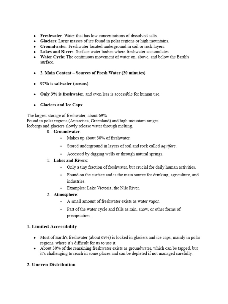 G9 Notes On Water Resources | PDF | Fresh Water | Water