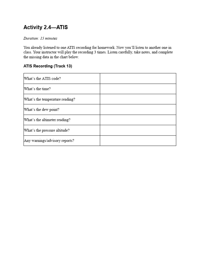 Act 2.4 ATIS (Fillable) | PDF
