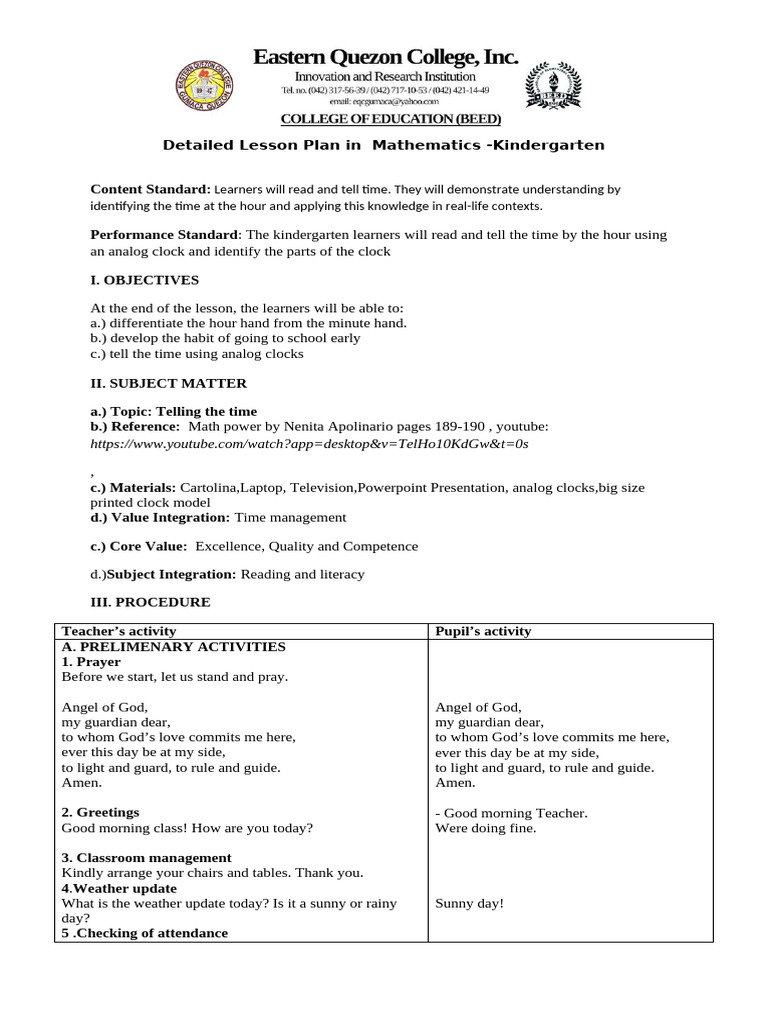 FINAL DEMO MATH Telling Time | PDF | Clock | Hour