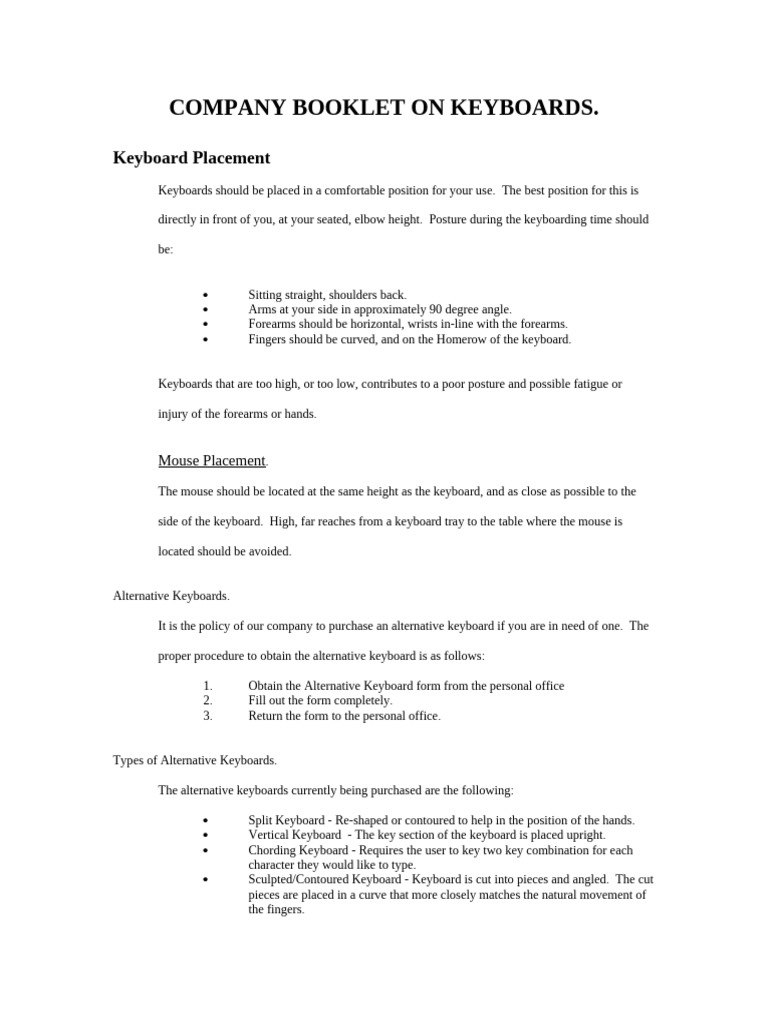 Computer Booklet on Keyboards | PDF | Computer Keyboard | Carpal Tunnel ...