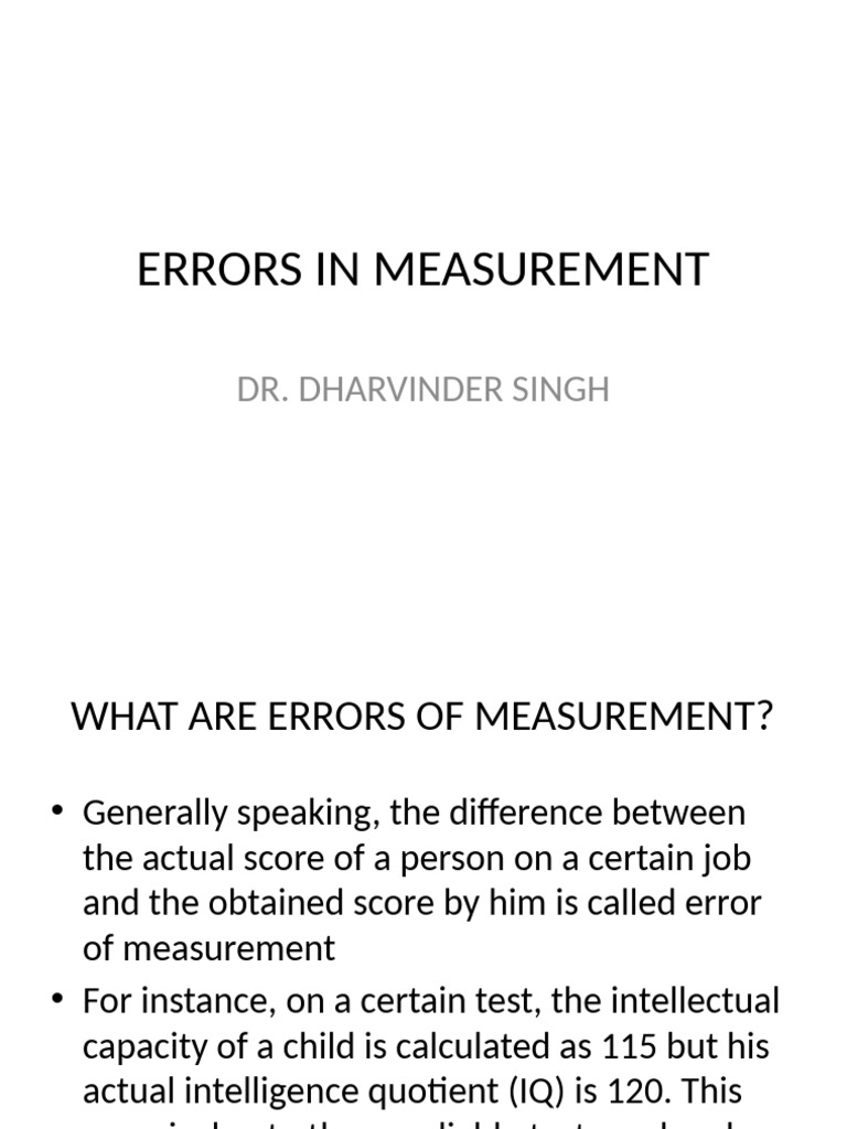 Errors in Measurement | PDF | Observational Error | Measurement