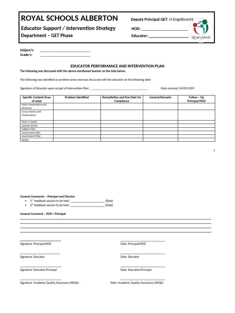 RSA Modification Report: Educator Plan | PDF | Learning | Behavior ...
