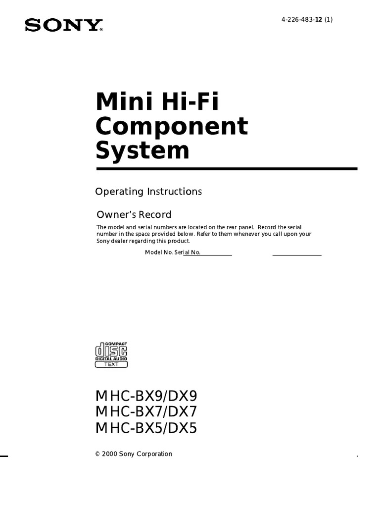 Manuál Sony MHC-DX5 Návod (48 Stránek) | PDF