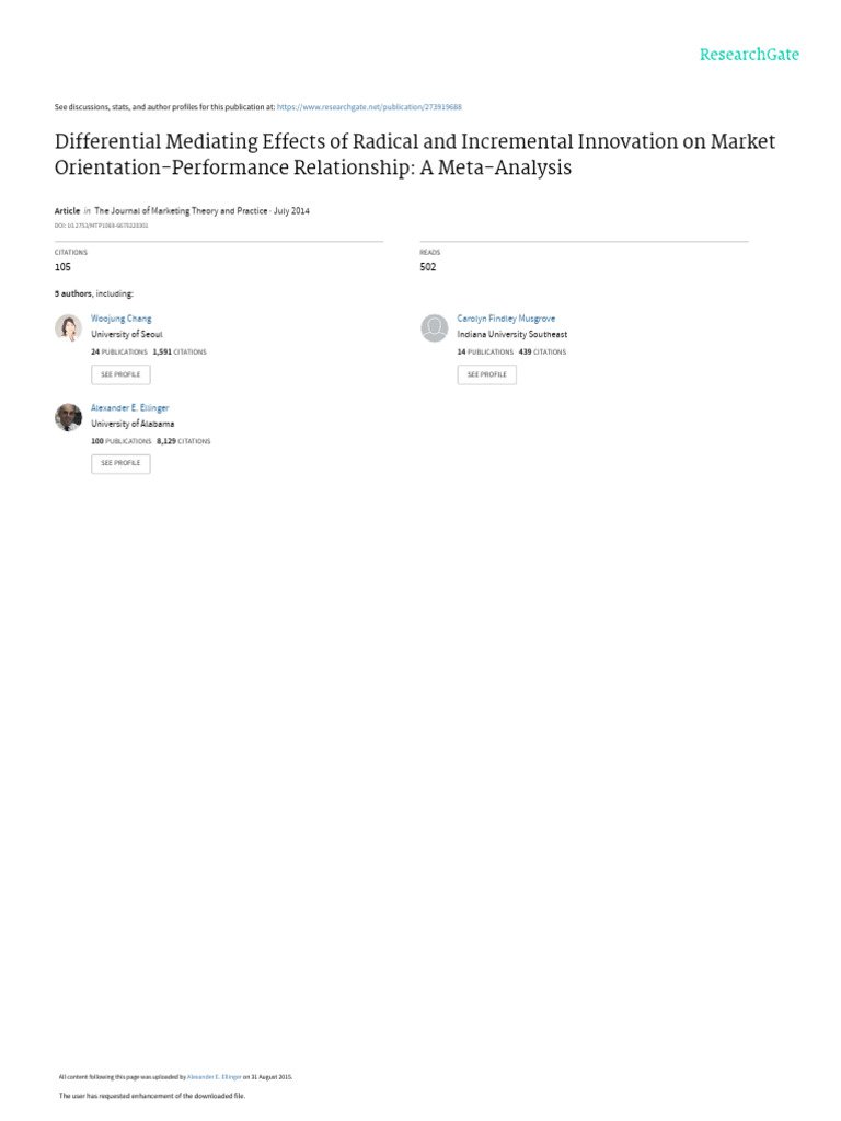 Differential Mediating Effects of Radical and Incr | PDF | Innovation | Learning