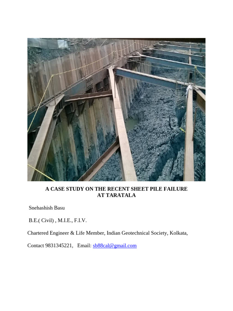 Sheet Pile Failure Case Study at Taratala | PDF | Deep Foundation | Silt