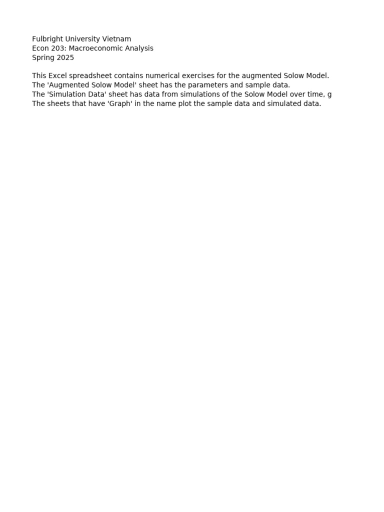 Augmented Solow Model Exercises | PDF | Economies | Economics
