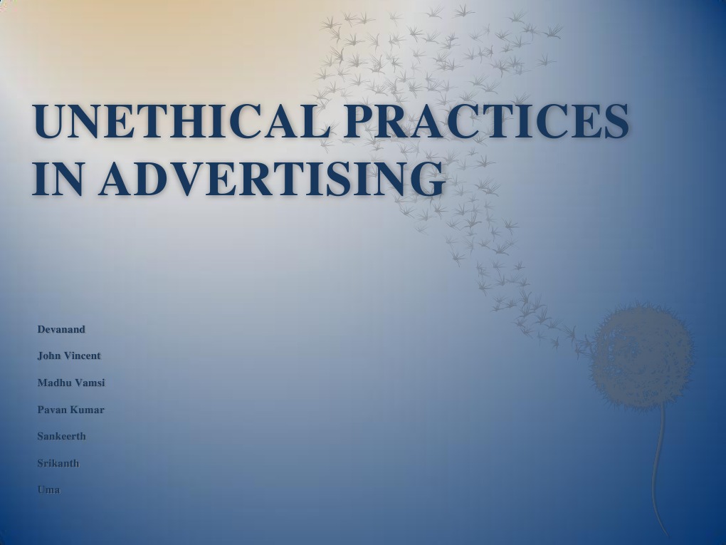 Unethical Practices in Advertising | PDF | False Advertising | Advertising