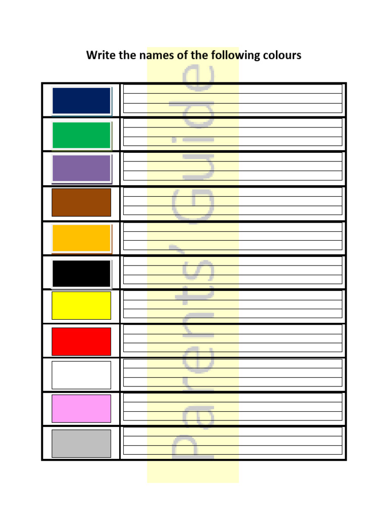 Worksheet Colours Ukg | PDF