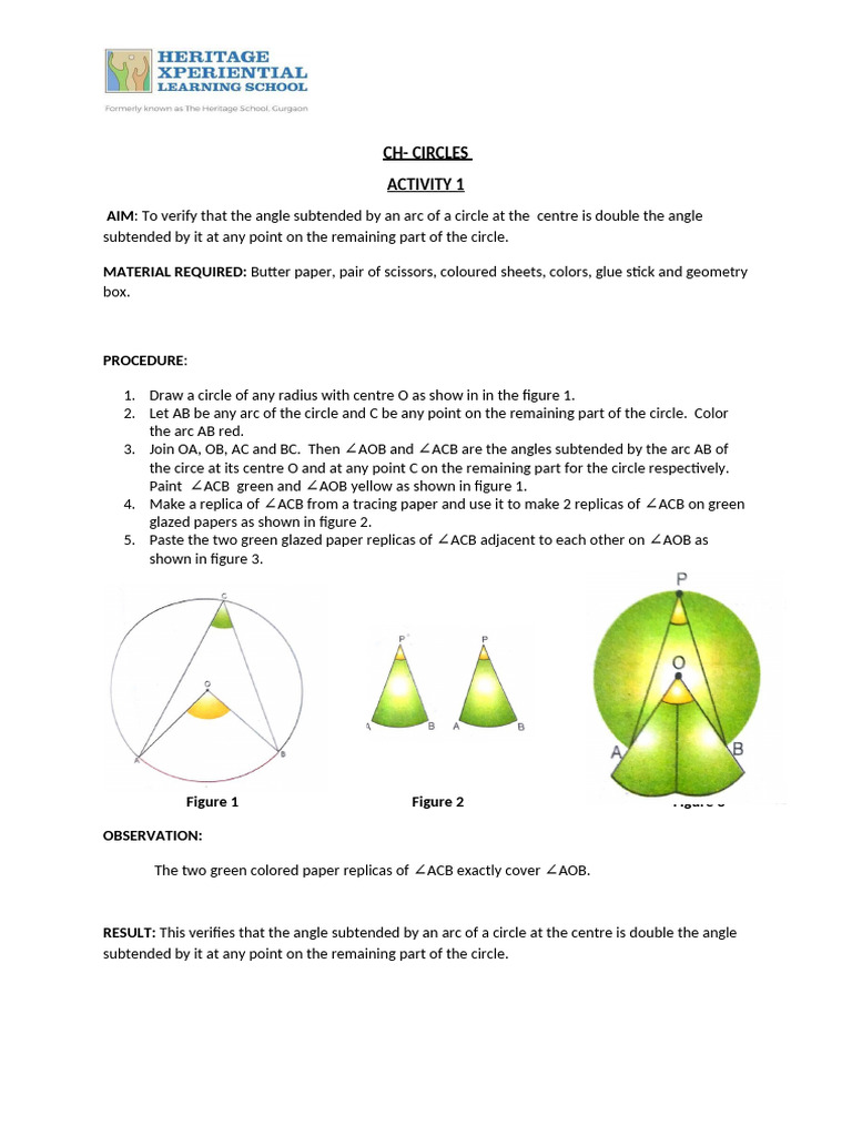 Circle Geometry Activities for Grade 9 | PDF | Circle | Euclid