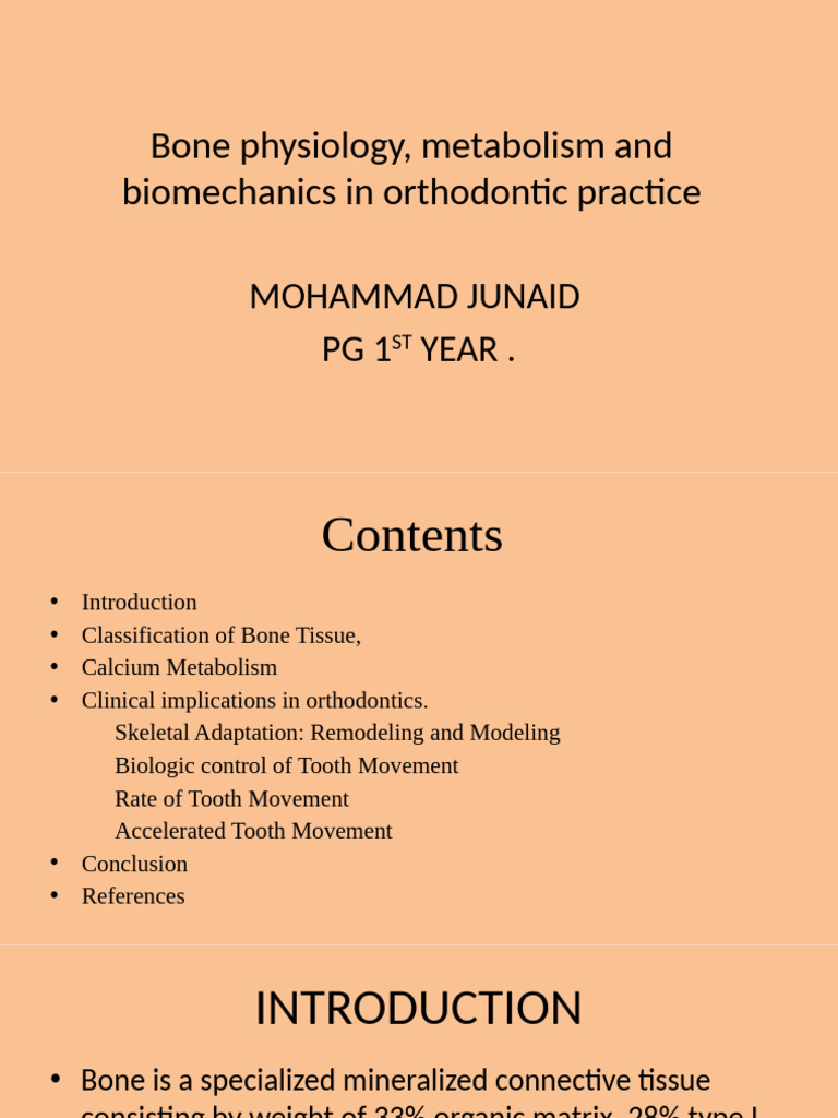Orthodontic Bone Physiology & Metabolism | PDF | Bone | Osteoblast