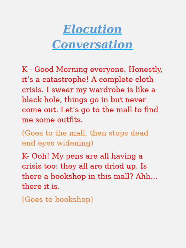 Elocution Conversation | PDF