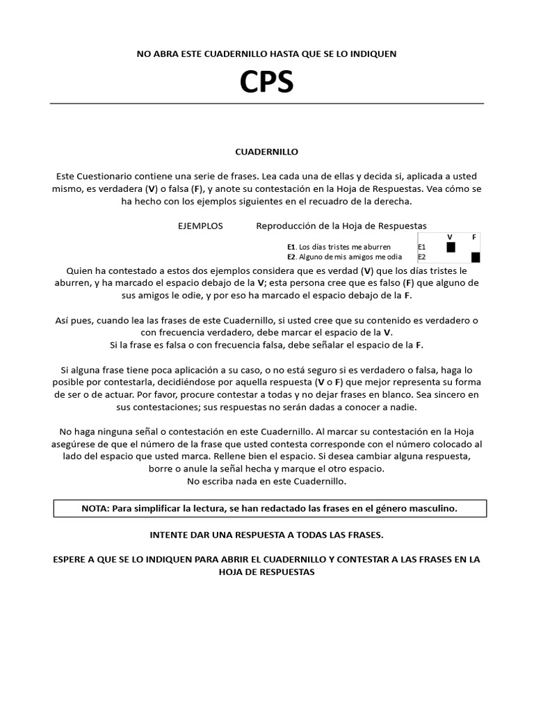 Cuadernillo CPS 2023 | PDF | Sicología | Las emociones