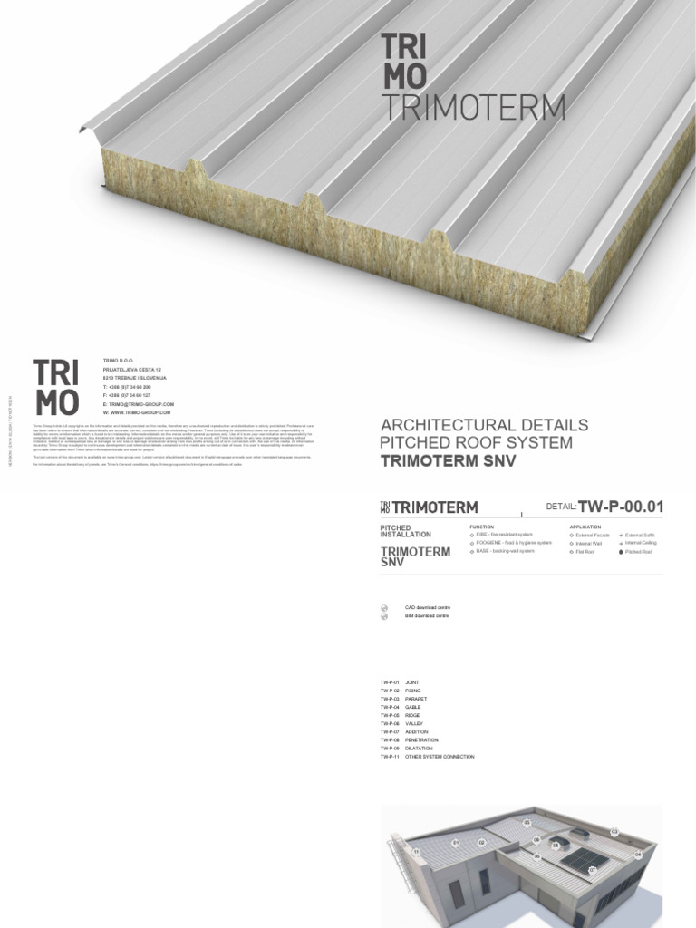 Architectural Details - Pitched Roof System - TRIMOTERM SNV PDF | PDF | Roof | Building Insulation