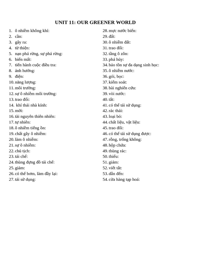 Test Unit 11 Grade 6 Vocabulary | PDF