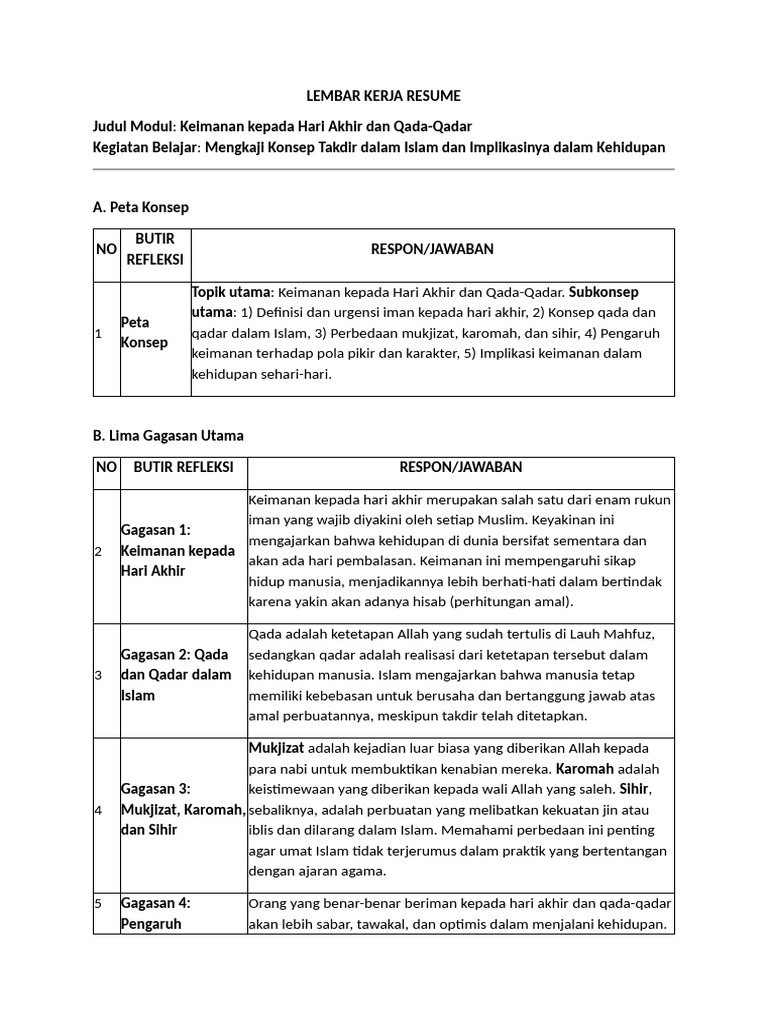 Lembar Kerja Resume Topik 3 | PDF