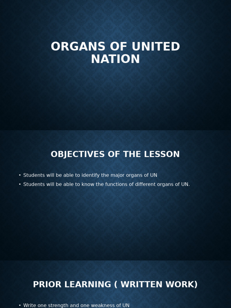 Organs of United Nation Activity | PDF