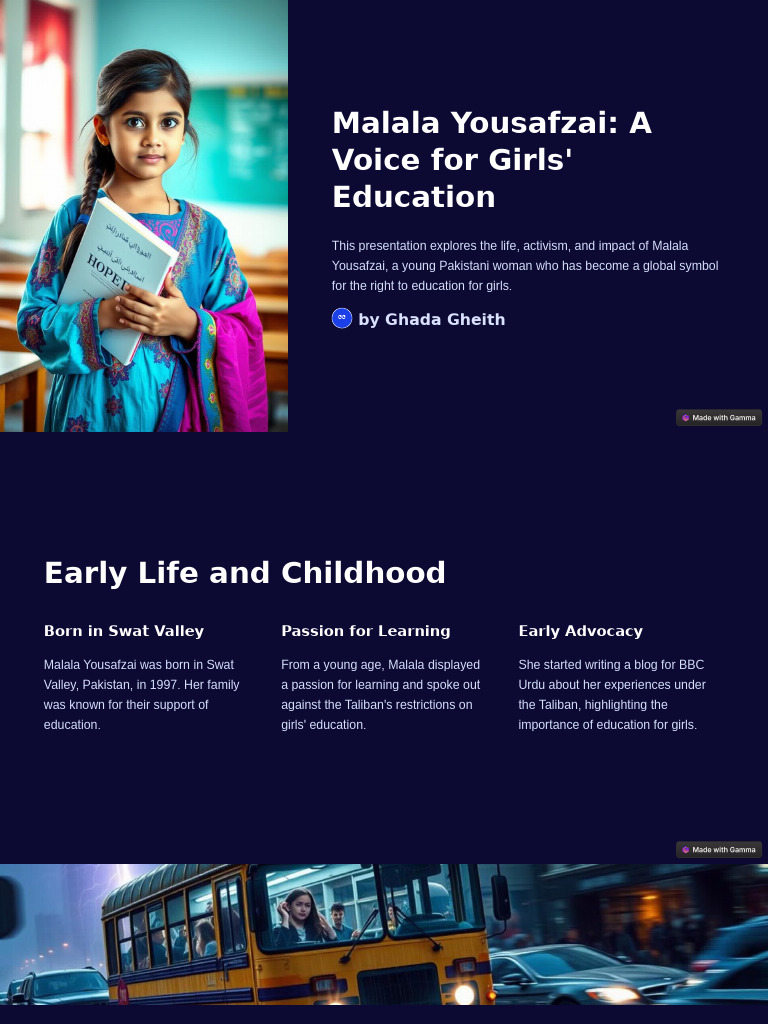 Malala Yousafzai A Voice For Girls Education | PDF | Malala Yousafzai ...