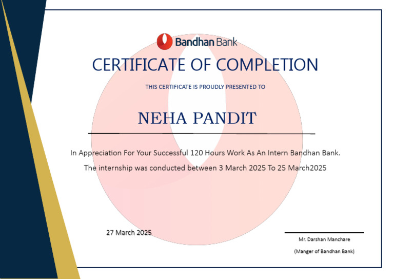 Neha Certificate 3 | PDF