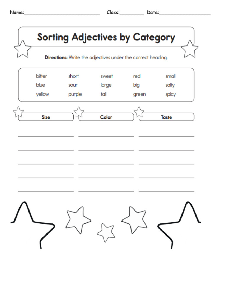 ESL Grade 2 - Adjectives Unit 6 | PDF