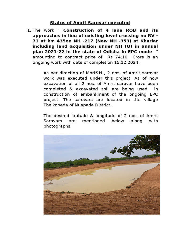 ROB RV 71 Amrit Sarovars 2 | PDF