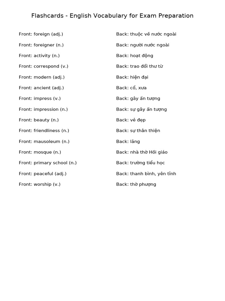 Flashcards Unit1 | PDF