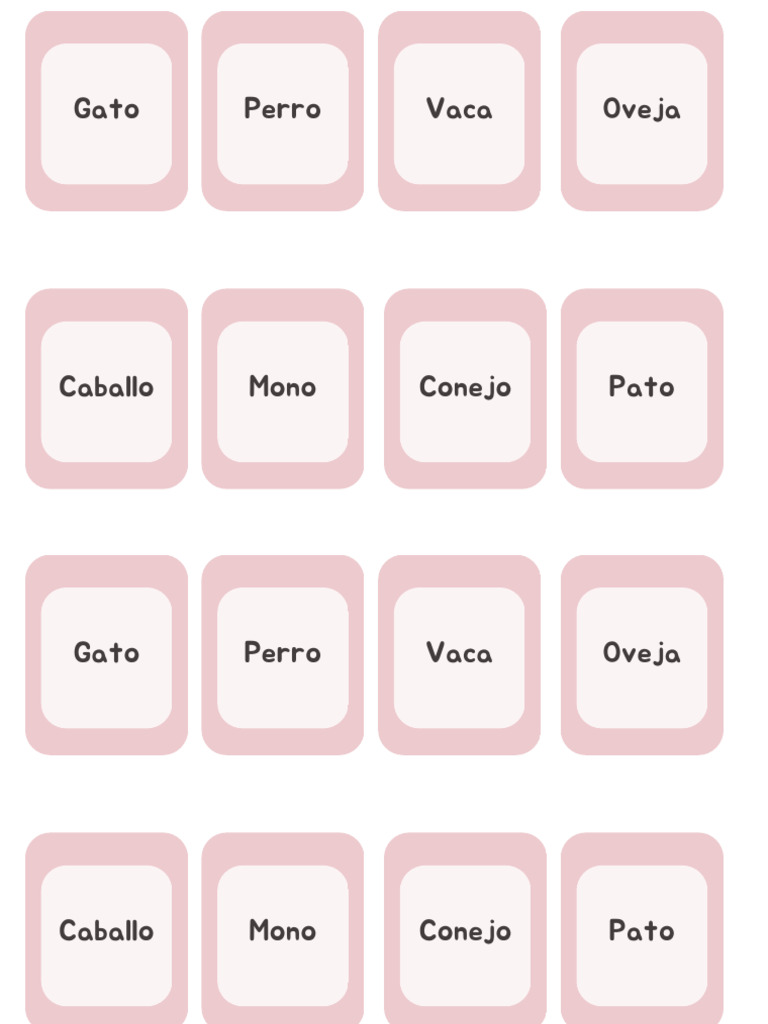 Animales de La Granja Juego de Flashcards | PDF